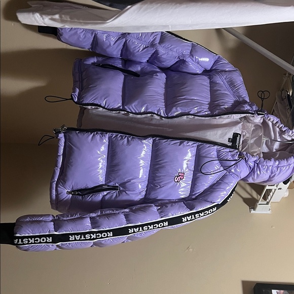 Rockstar | Jackets & Coats | Lilac Puffer Jacket With Black Details ...